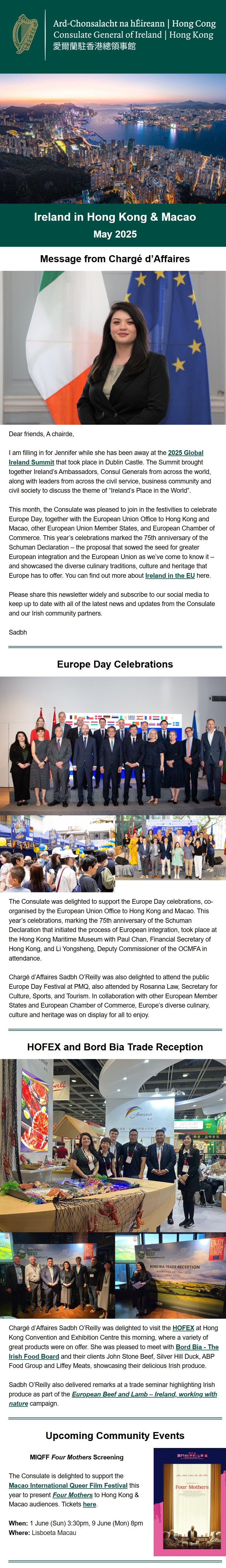 Ireland in Hong Kong & Macao Newsletter, May 2025 | Ireland.ie